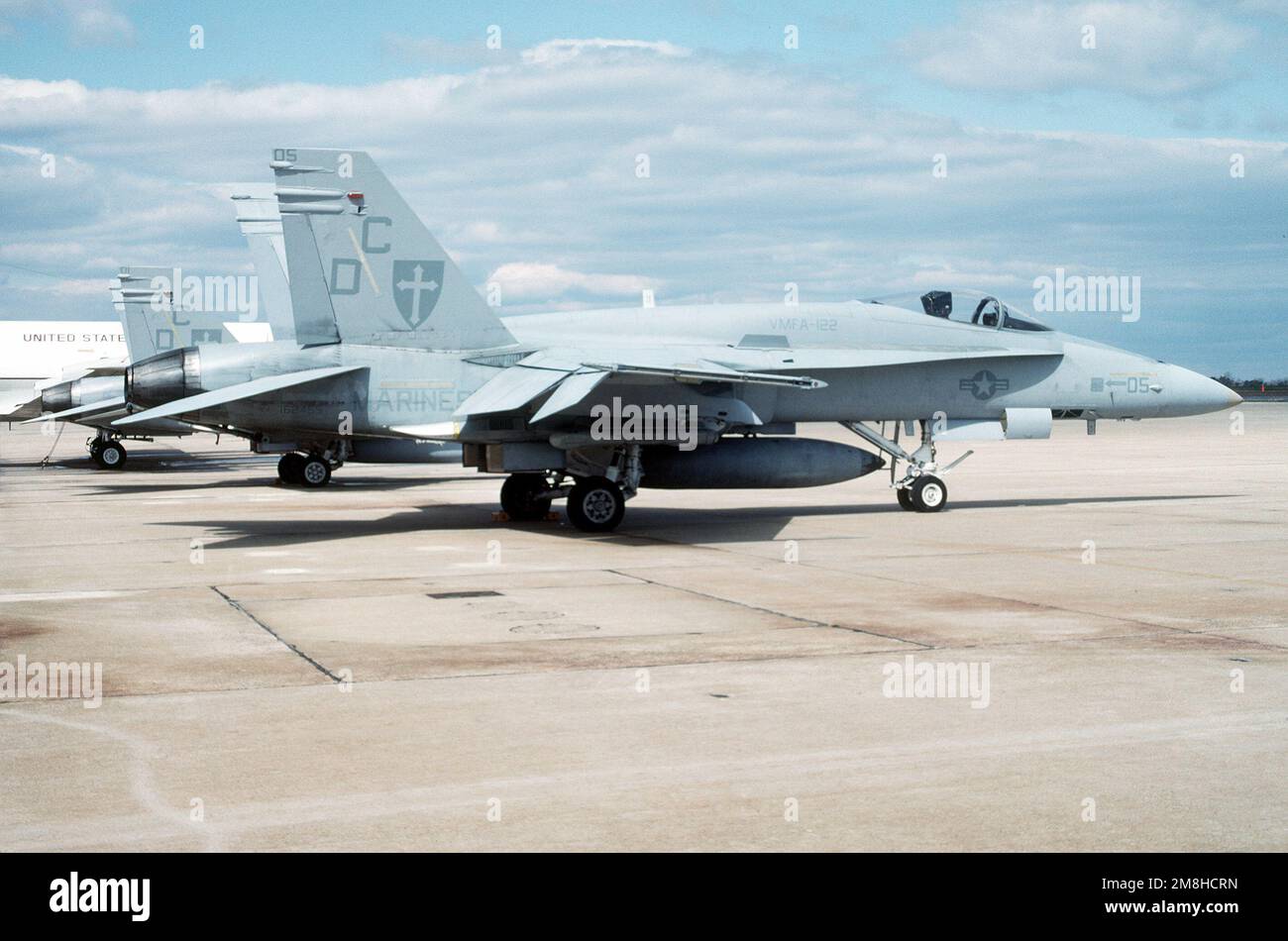 A right side view of a Marine Fighter Attack Squadron 122 (VMFA-122) F ...