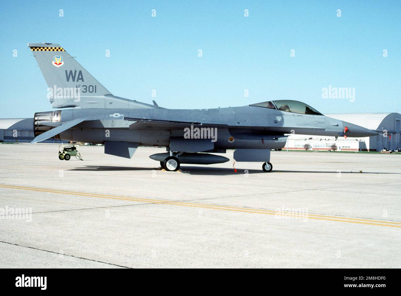 A right side view of a 422nd Test and Evaluation Squadron F-16C ...