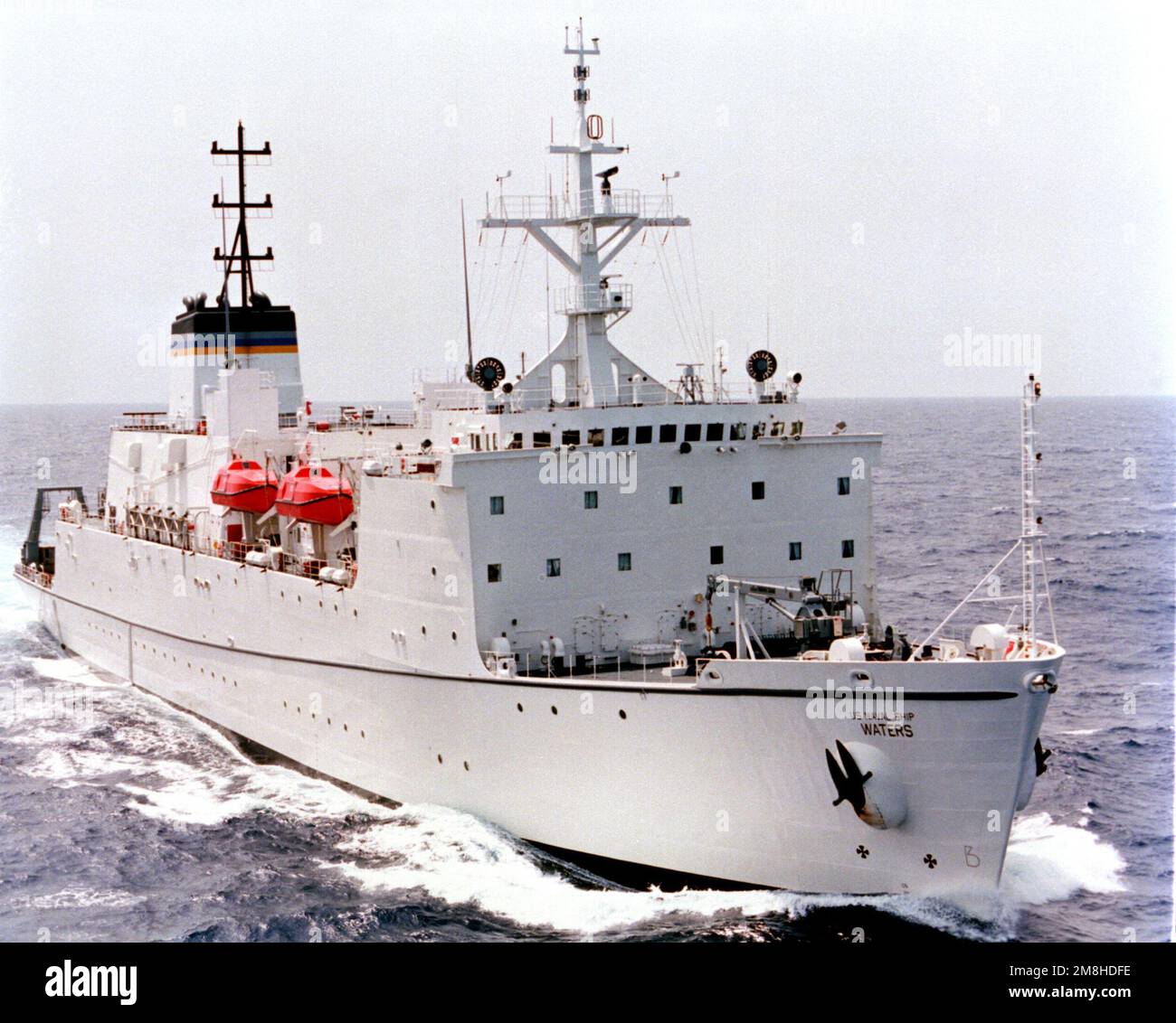 A starboard bow view of the surveying ship USNS WATERS (T-AGS-45 ...