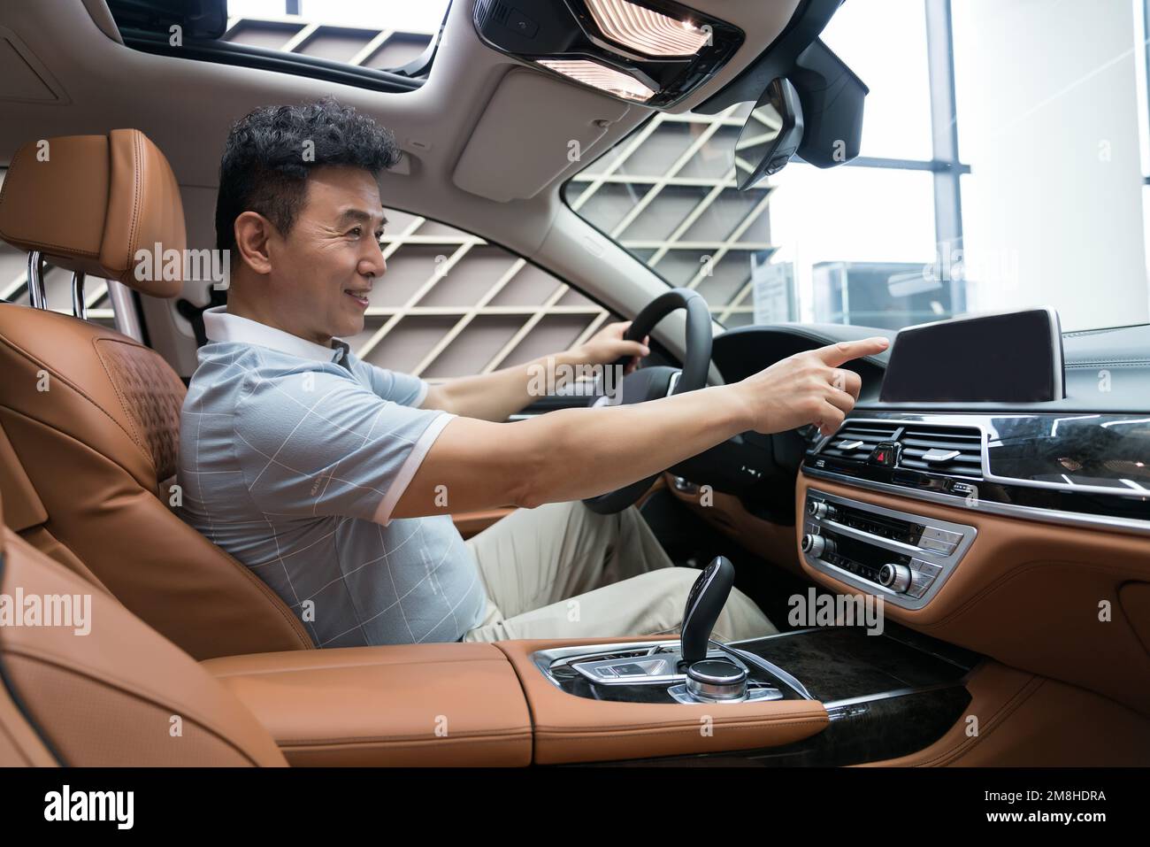 Business man drive a car Stock Photo - Alamy
