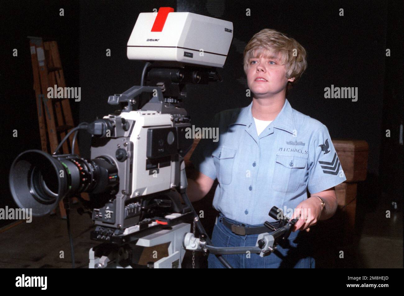 Journalist 1ST Class (SW) Audrey Michaels operates a studio camera for ...