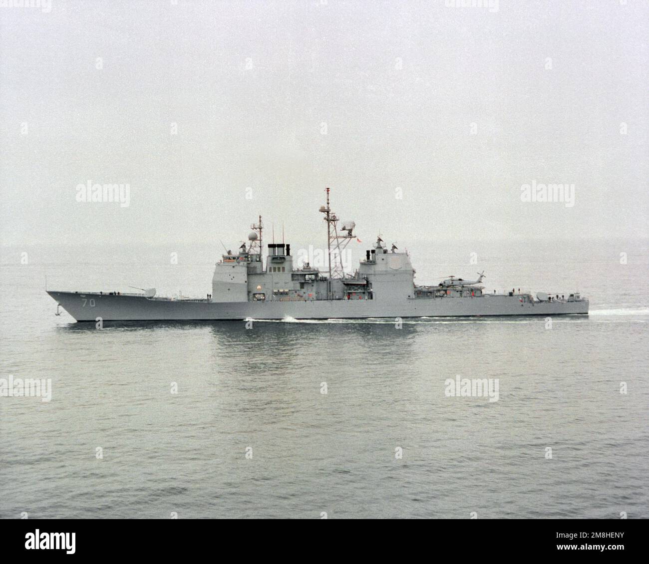 A port beam view of the guided missile cruiser USS LAKE ERIE (CG-70 ...