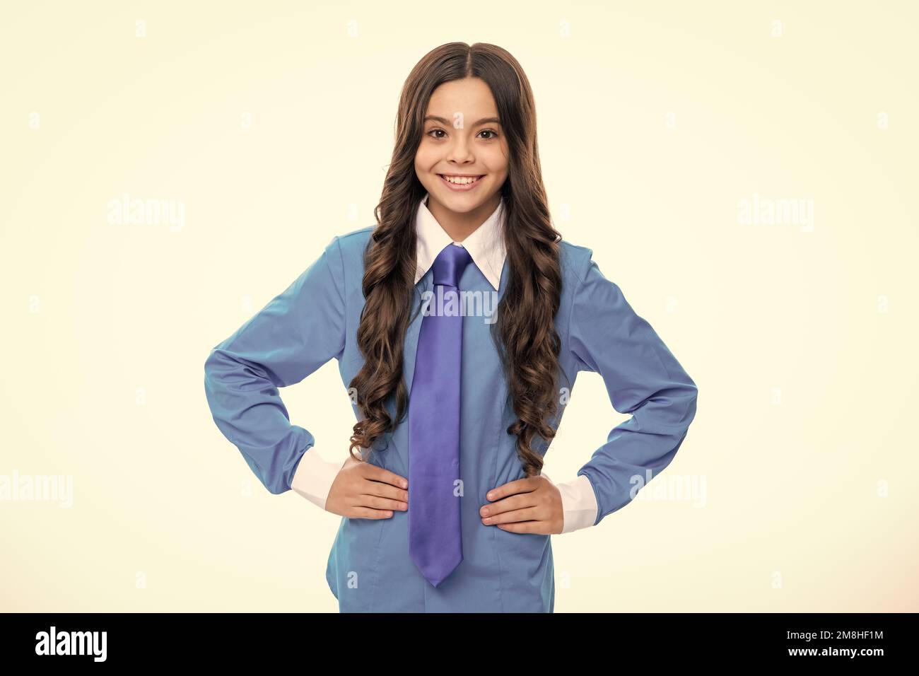 Little kid girl 12,13, 14 years old on isolated background. Children ...