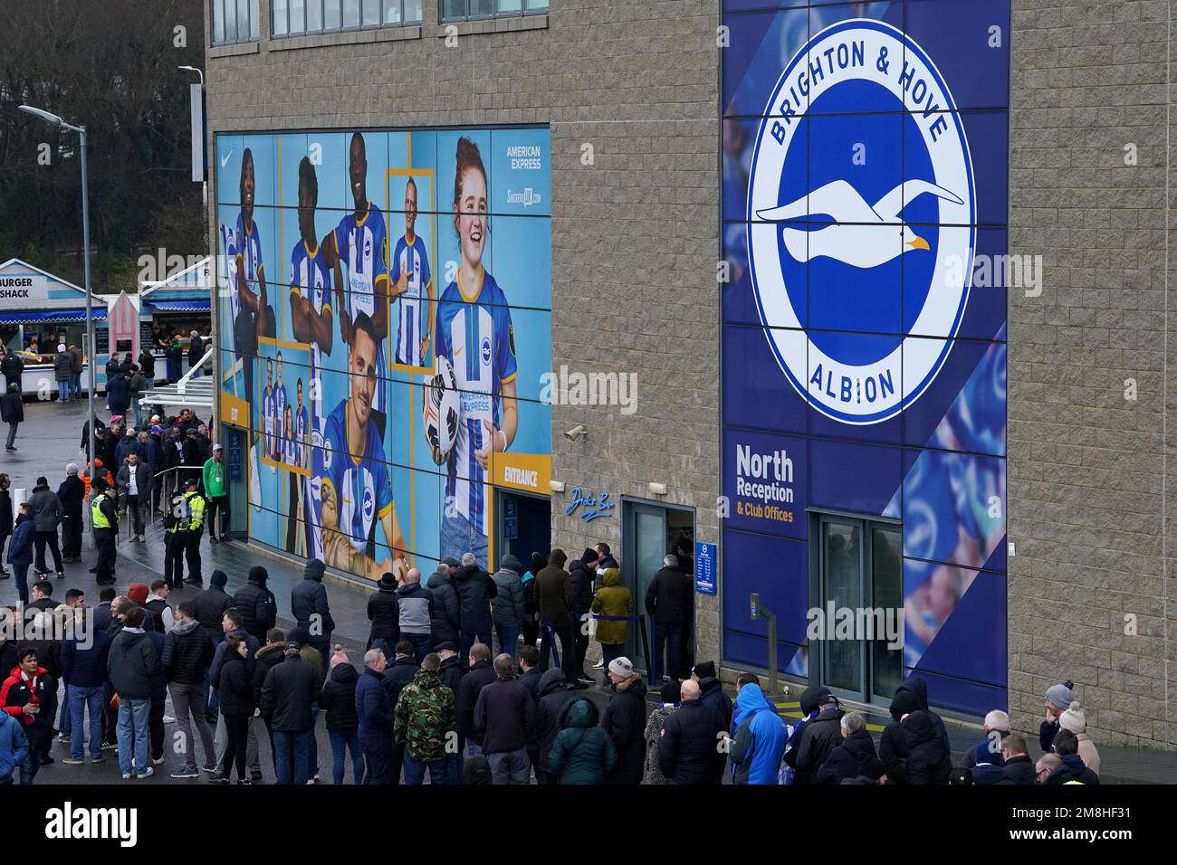 Brighton and Hove Albion fans outside the ground before the Premier ...