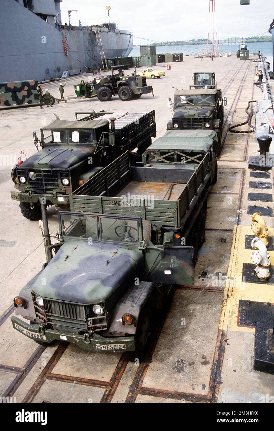 Vehicles and containers are unloaded from the rapid-response vehicle ...