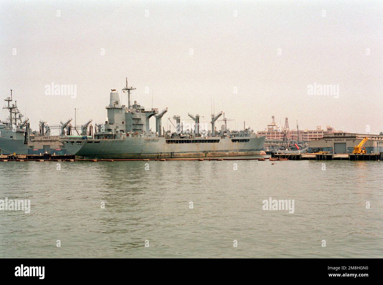A starboard quarter view of the fleet oiler USS MERRIMAC (AO-179 ...