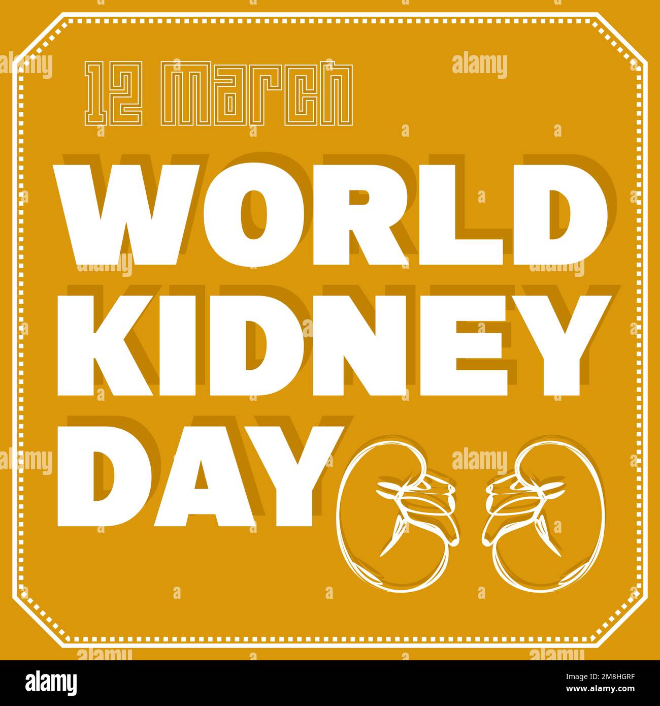 World Kidney Day Poster Or Banner. Kidney care and cancer awareness ...