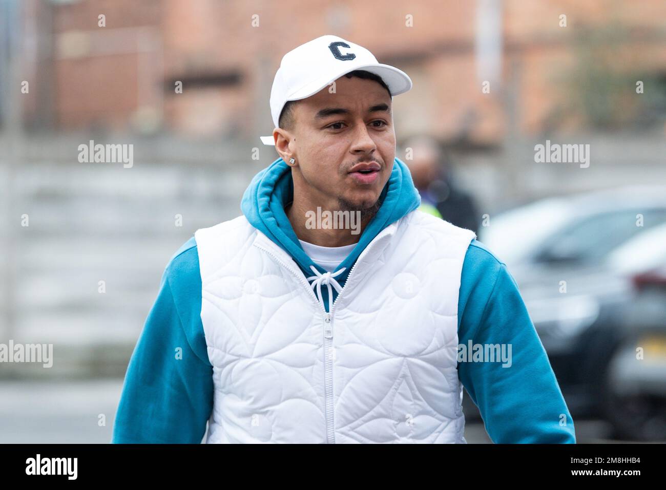 Jesse Lingard #11 of Nottingham Forest arrives ahead of the Premier ...