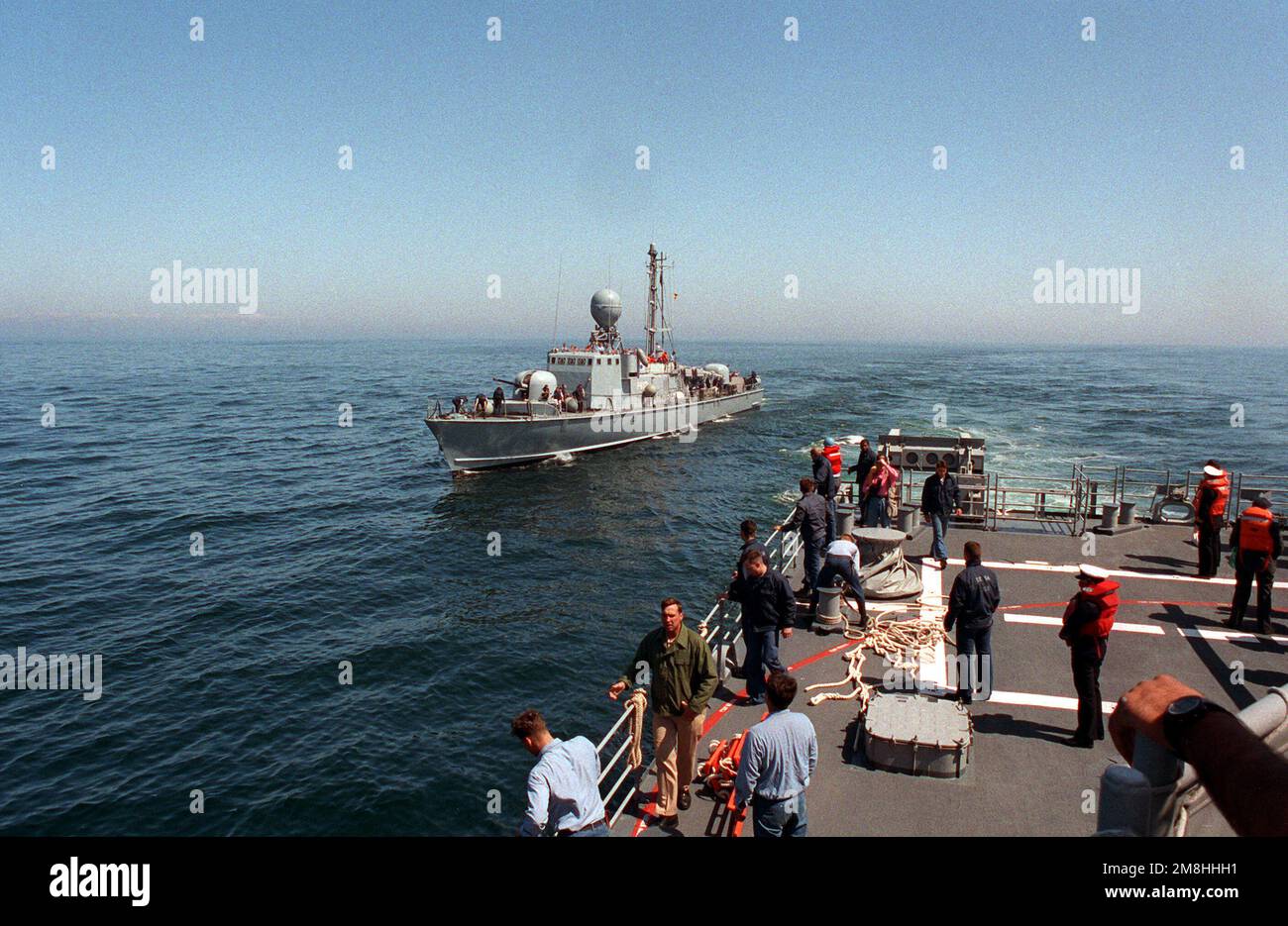 The German fast attack craft FGS FALKE (P-6112) approaches the ...