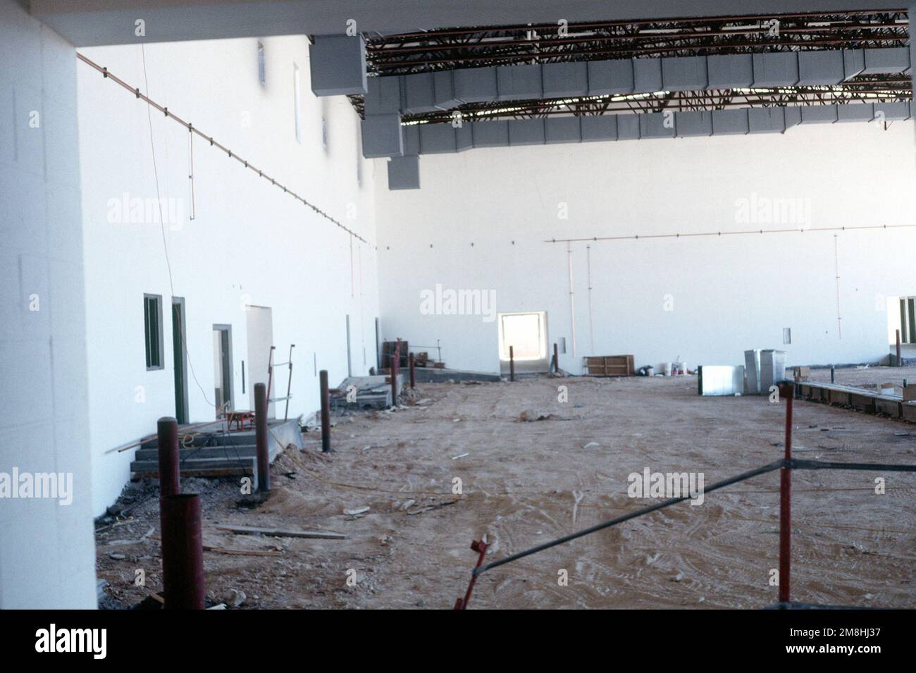 An interior view of the new hangar facility under construction for the ...