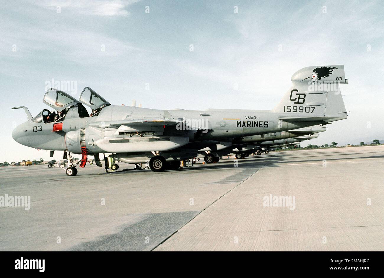 A Marine Tactical Electronic Warfare Squadron 1 (VMAQ-1) EA-6B Prowler ...