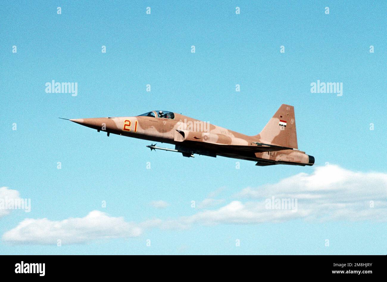 A Strike Fighter Squadron 127 (VFA-127) F-5E Tiger II aircraft takes ...