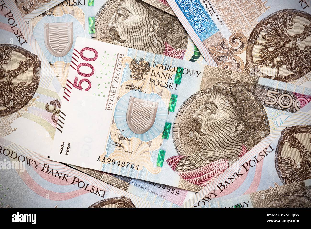 Polish 500 banknotes, polish money, PLN currency Stock Photo - Alamy