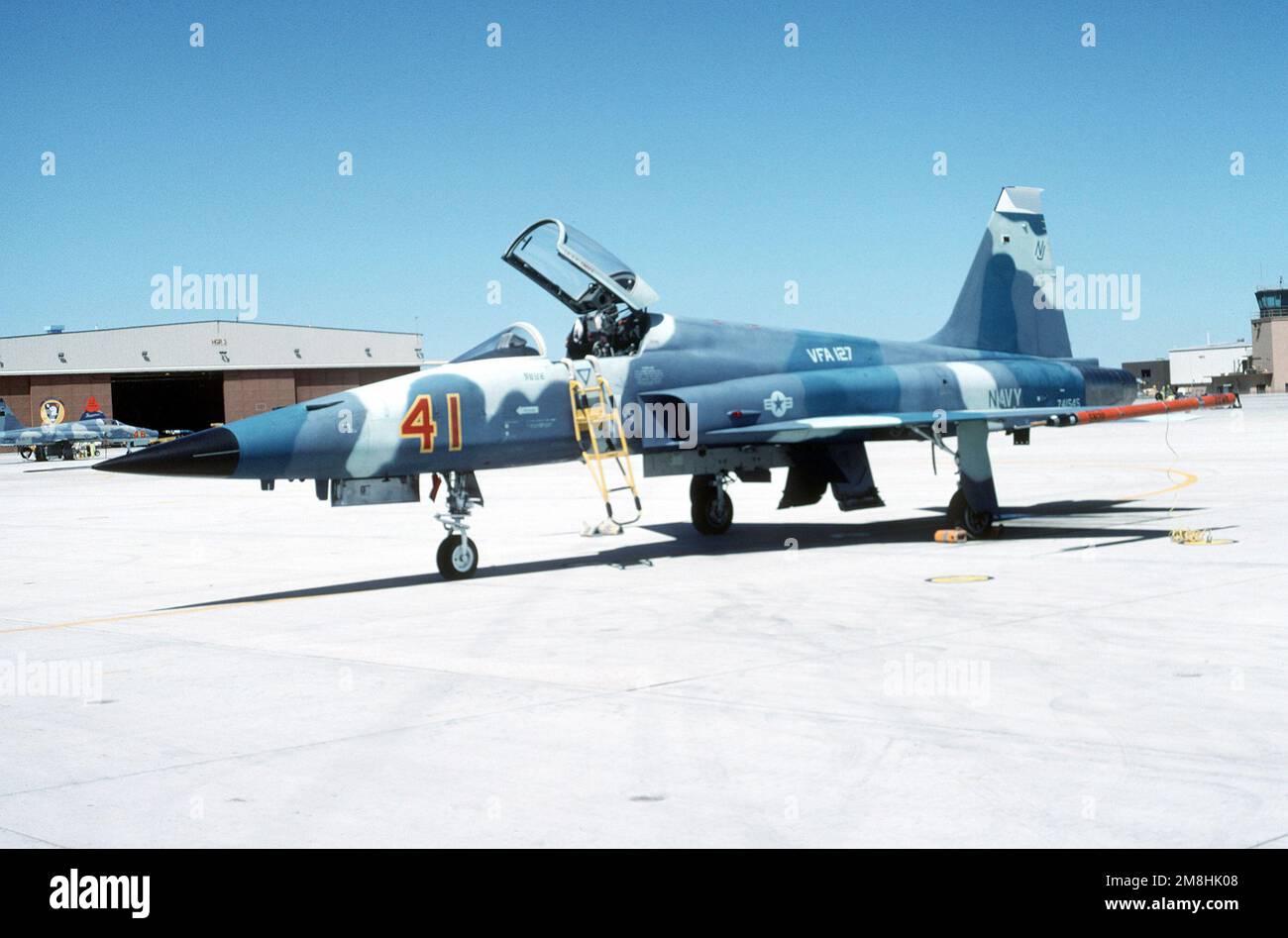 A Strike Fighter Squadron 127 (VFA-127) F-5E Tiger II aircraft, painted ...