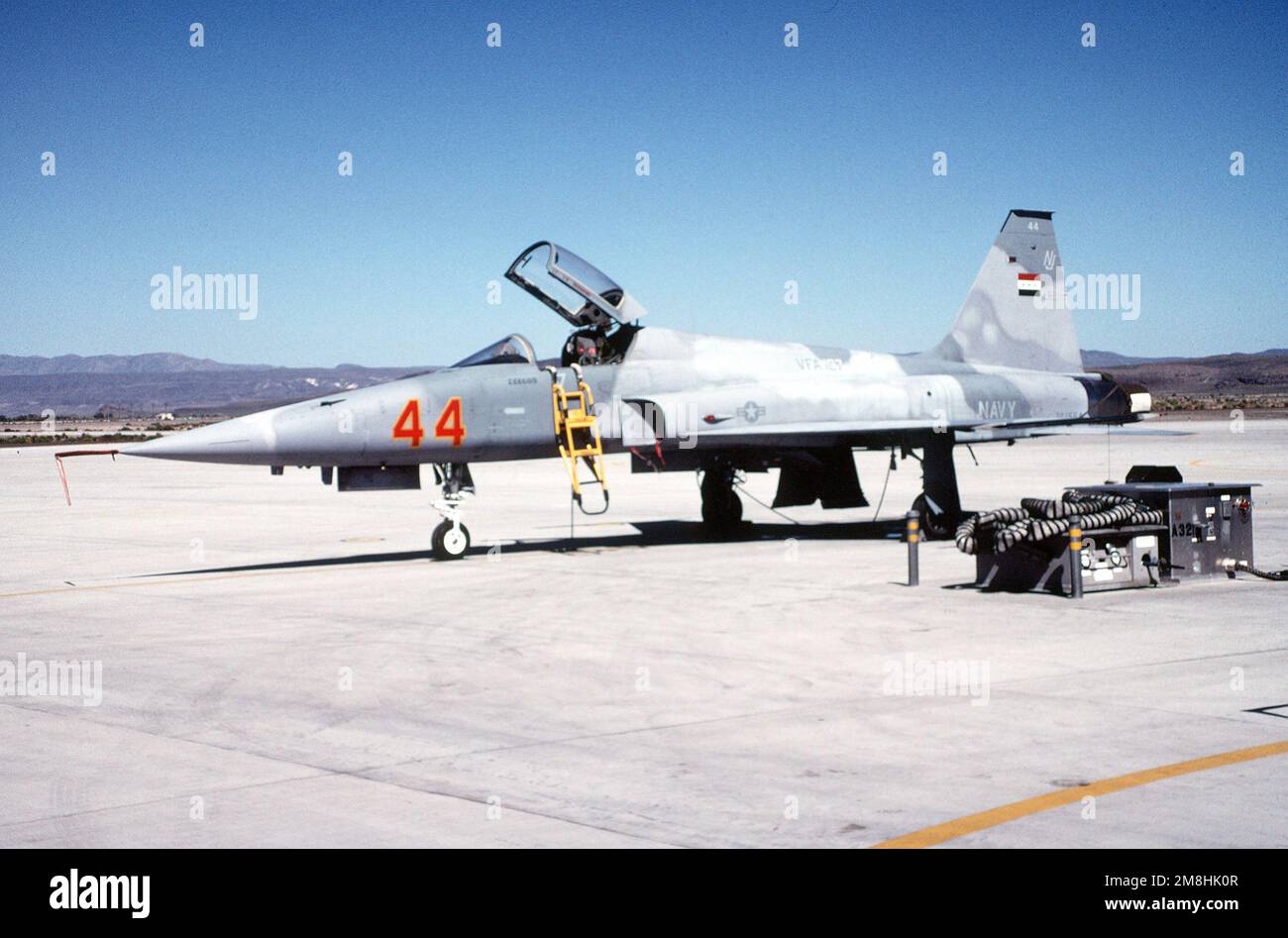 A Strike Fighter Squadron 127 (VFA-127) F-5E Tiger II aircraft, painted ...