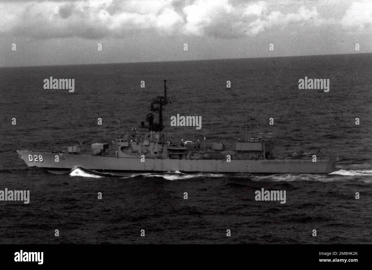 A port beam view of the Brazilian navy frigate PARAIBA (D-28) underway ...
