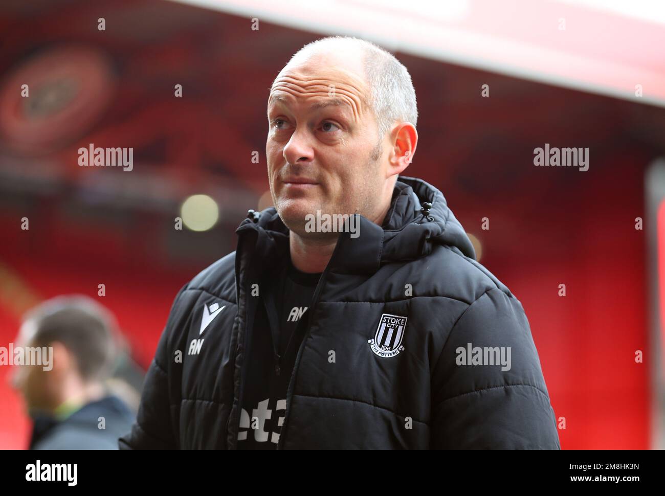 Sheffield, UK. 14th January 2023. Alex Neil manager of Stoke City ...