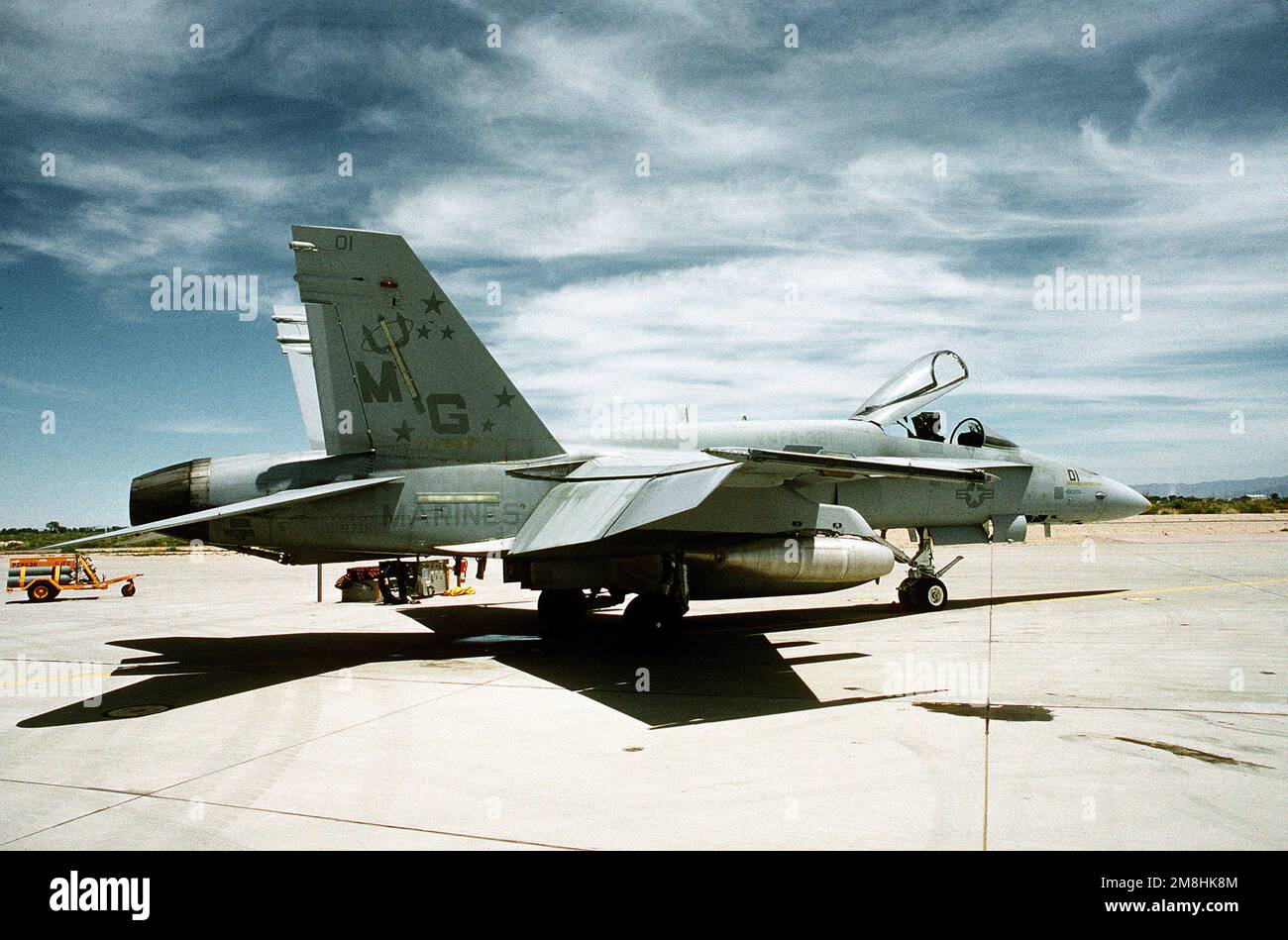 A right rear view of a Marine Fighter Attack Squadron 321 (VMFA-321) F ...
