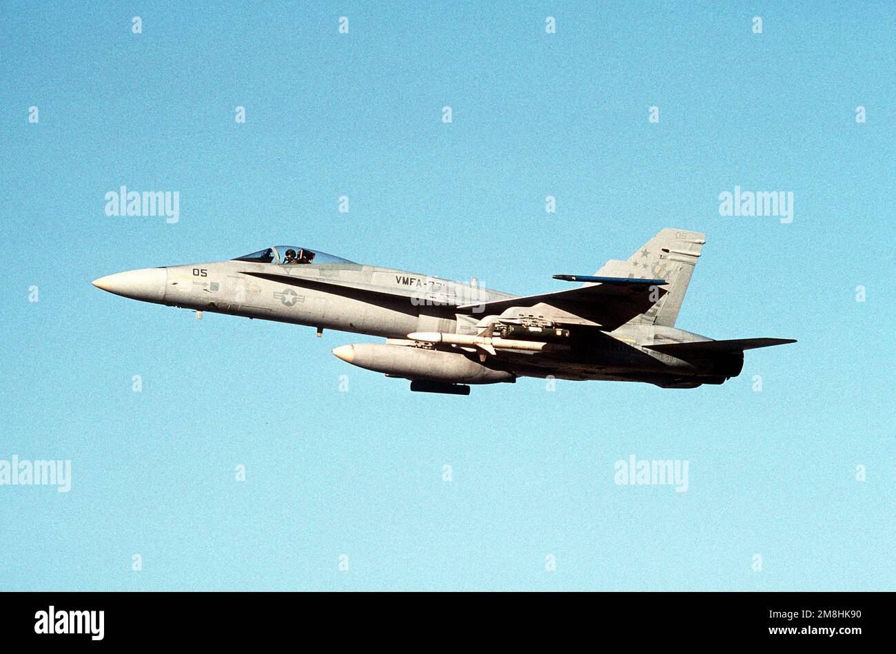 A left side view of a Marine Fighter Attack Squadron 321 (VMFA-321) F/A ...