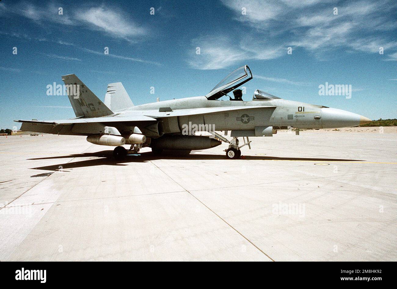 A right front view of a Marine Fighter Attack Squadron 321 (VMFA-321) F ...