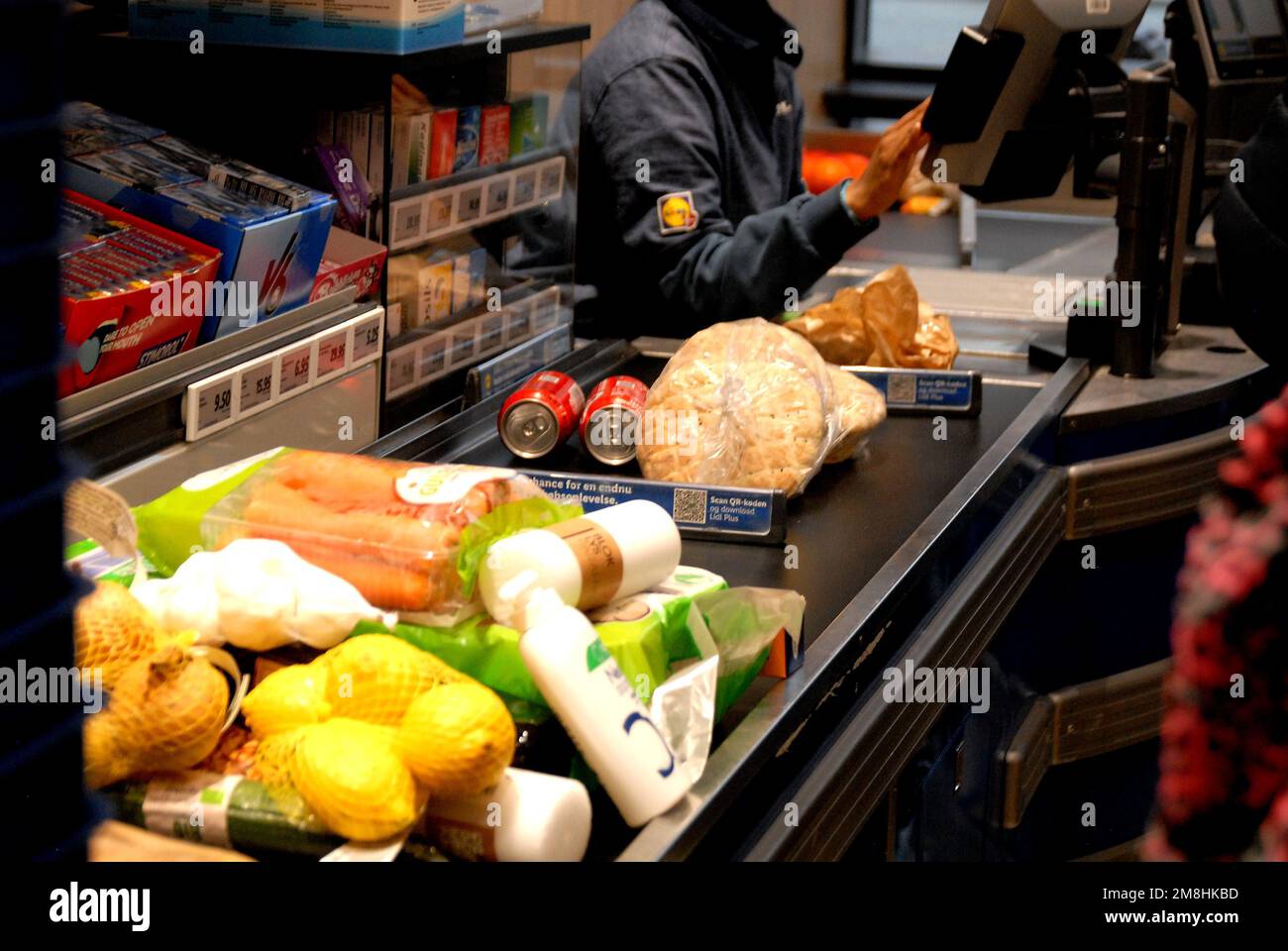 Copenhagen/Denmark/14 January 2023/German lidl grocery store in danish ...