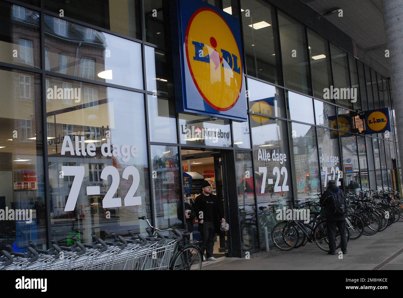 Copenhagen/Denmark/14 January 2023/German lidl grocery store in danish ...