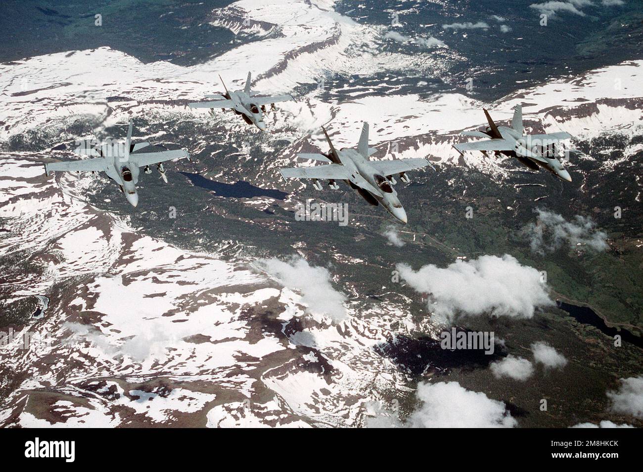 An air-to-air front view of a Marine Fighter Attack Squadron 321 (VMFA ...