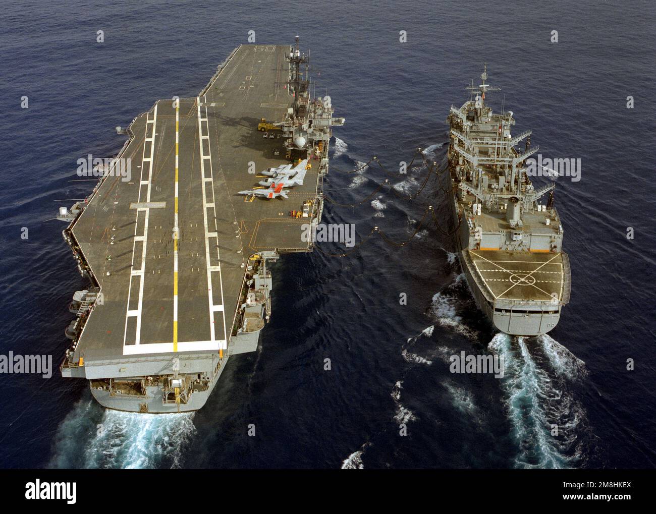 A stern view of the replenishment oiler USS KALAMAZOO (AOR-6 ...