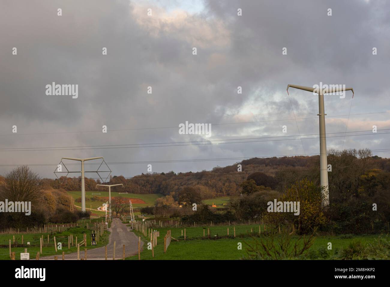 The new pylons going from Hinkly point to Avonmouth Stock Photo - Alamy