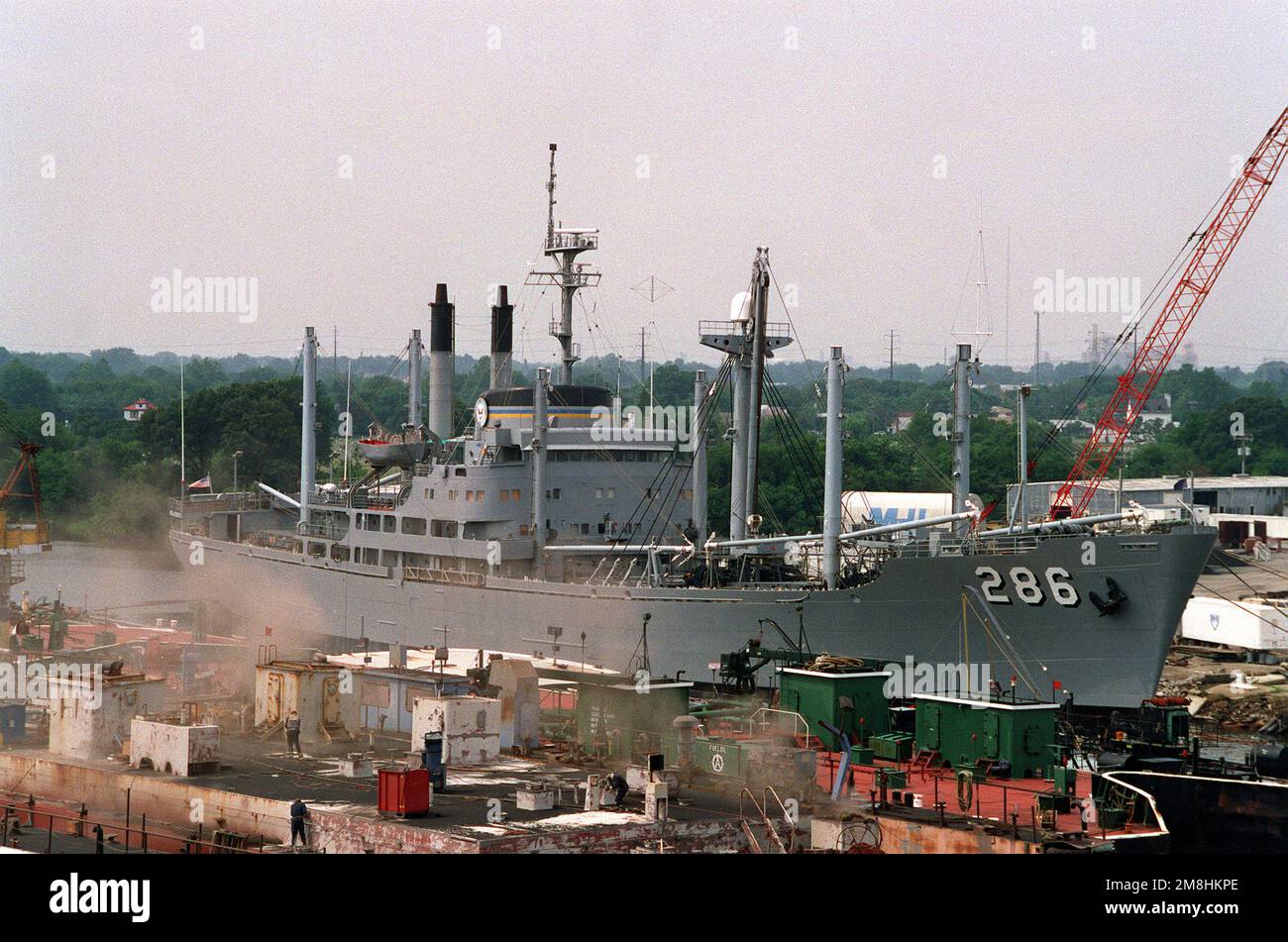A starboard bow view of the Military Sealift Command cargo ship USNS ...