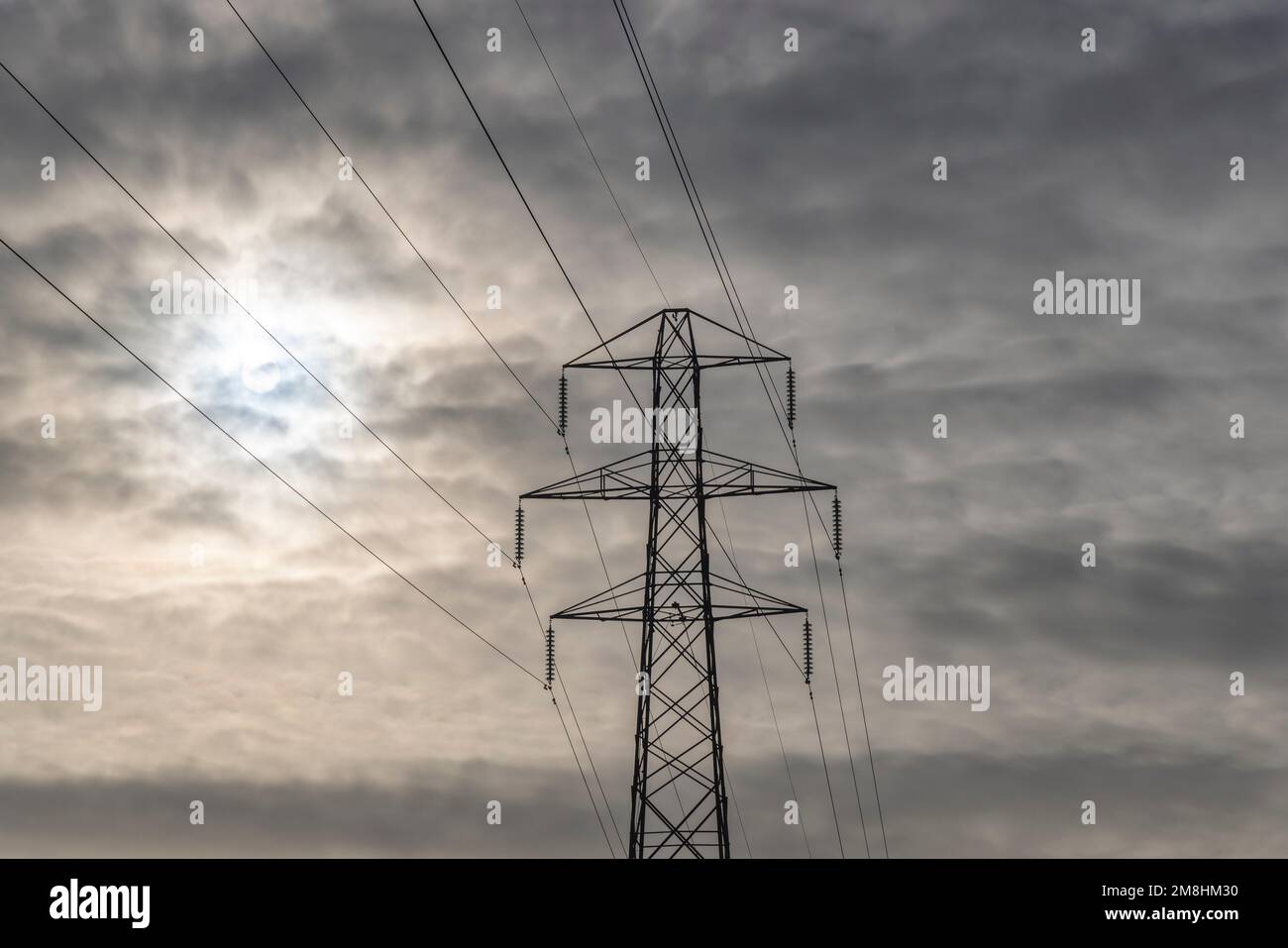 The old lattice electricity pylon Stock Photo - Alamy
