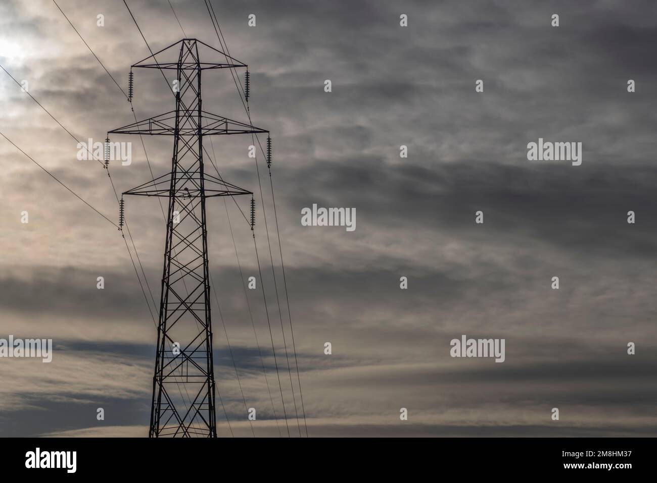 The old lattice electricity pylon Stock Photo - Alamy