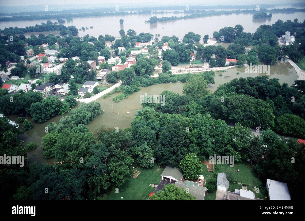 Aerials of the flooded town when the Mississippi River overran its ...