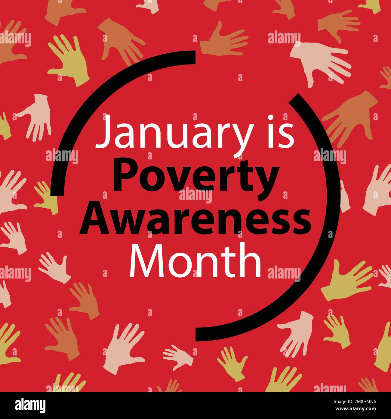 Vector square banner design for January Poverty Awareness Month to ...