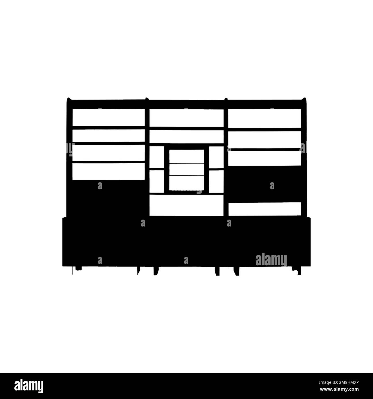 Cupboard icon. Simple style furniture shop big sale poster background ...