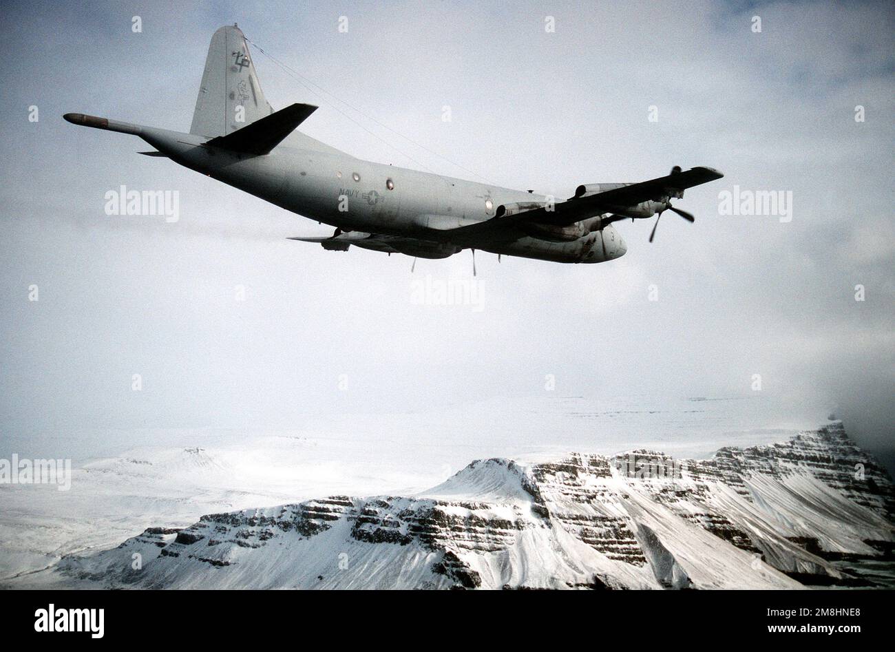 An air-to-air side view of a of P-3C Orion aircraft from Patrol ...