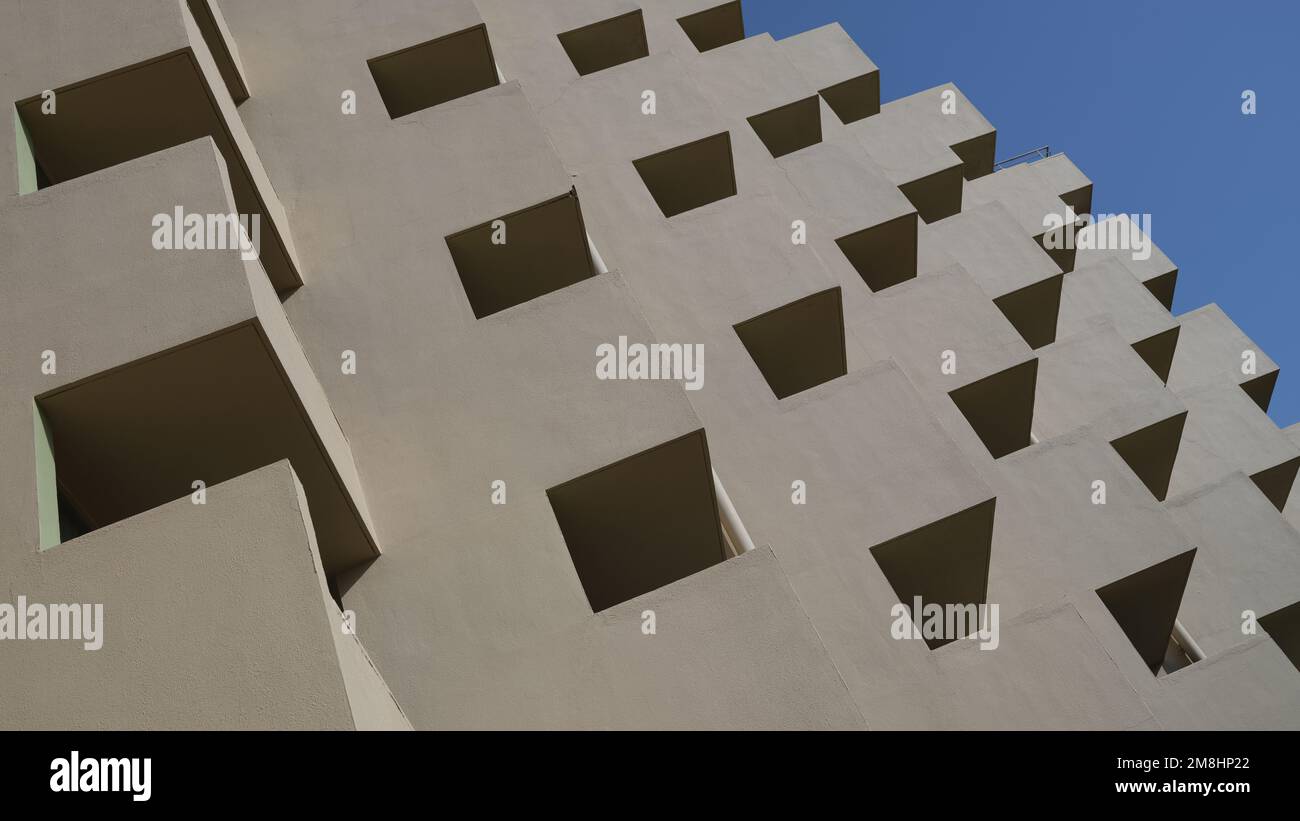 Building profile with concrete beams against sky Stock Photo - Alamy