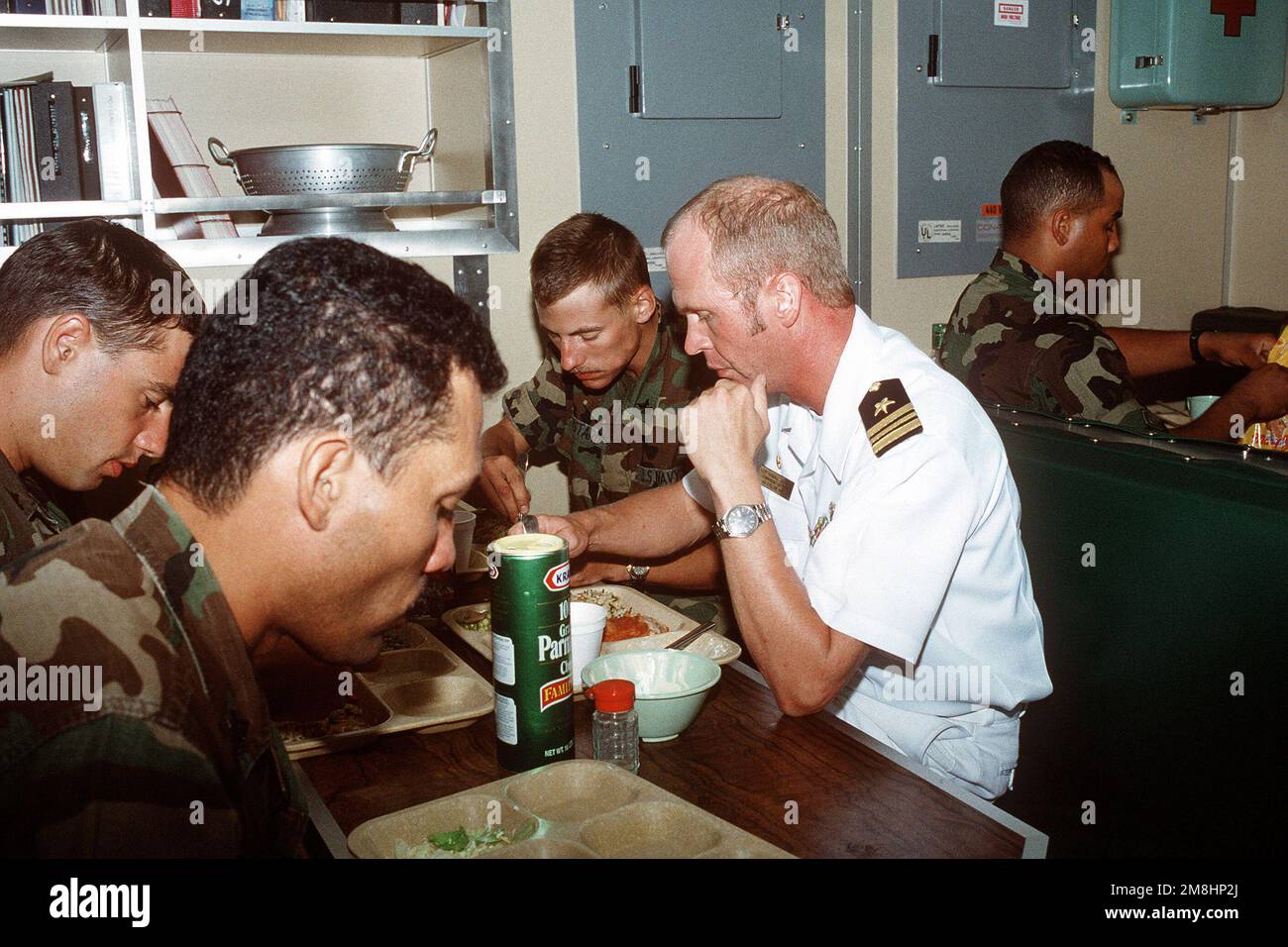 A view of the galley of the new coastal patrol USS CYCLONE (PC-1). LCDR ...