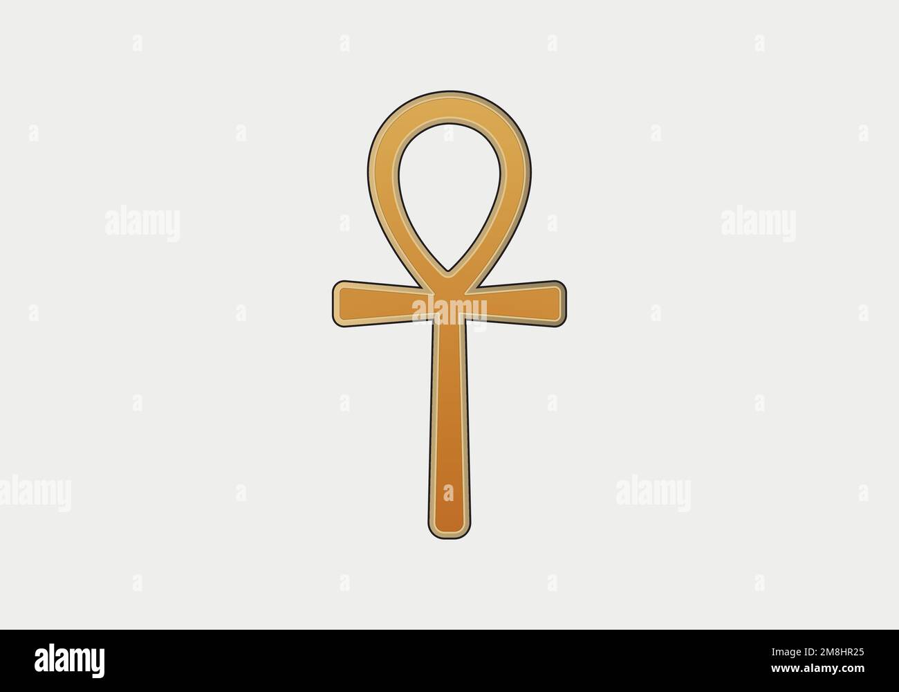 Golden ankh egyptian cross. Vector illustration. Antique ankh egyptian ...