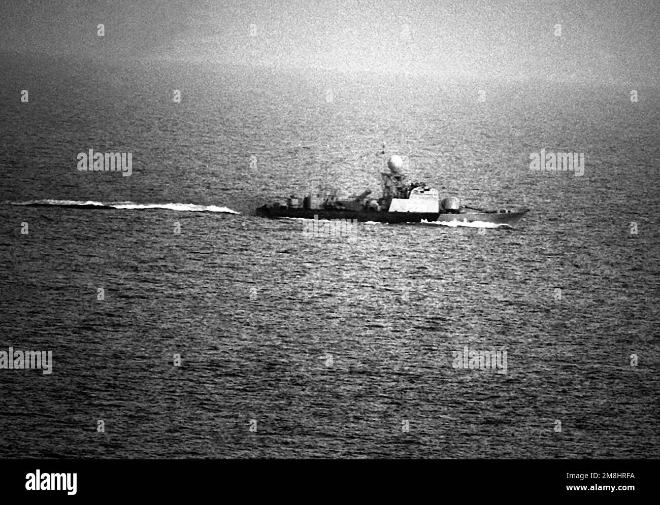 A starboard beam view of the Iranian navy Combattante II-class guided ...
