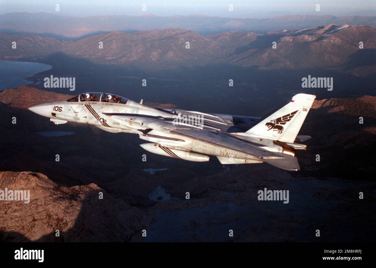 Air to air left side view of an F-14B Tomcat aircraft of Fighter ...