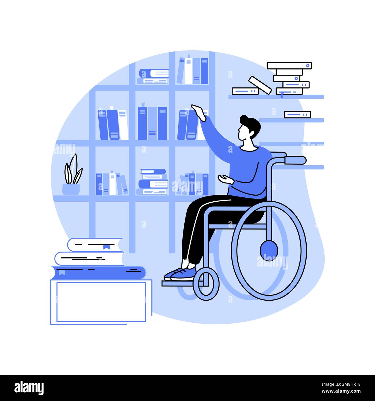 Book selection isolated cartoon vector illustrations. Young boy ...