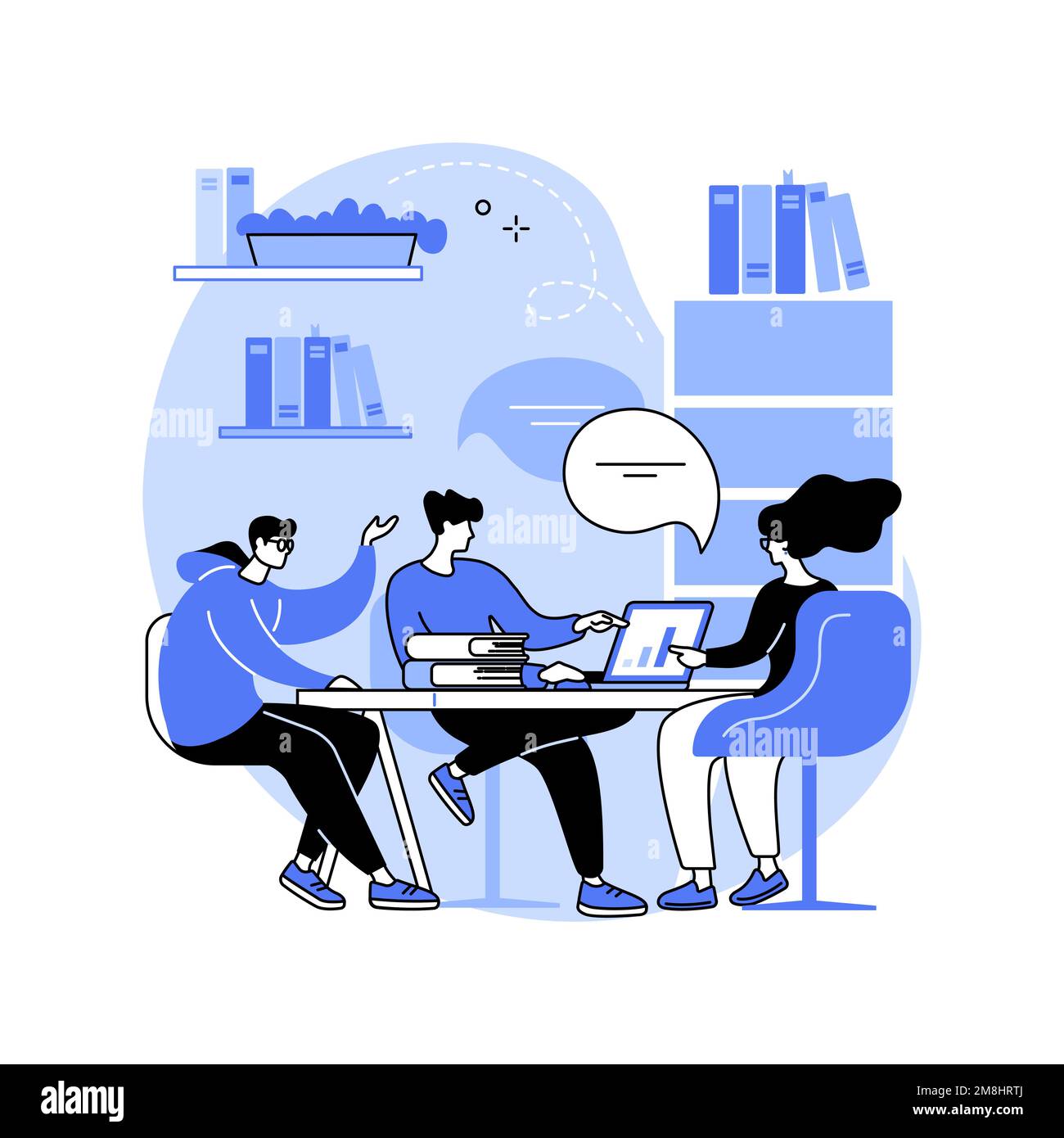 Study together isolated cartoon vector illustrations. Happy smiling ...
