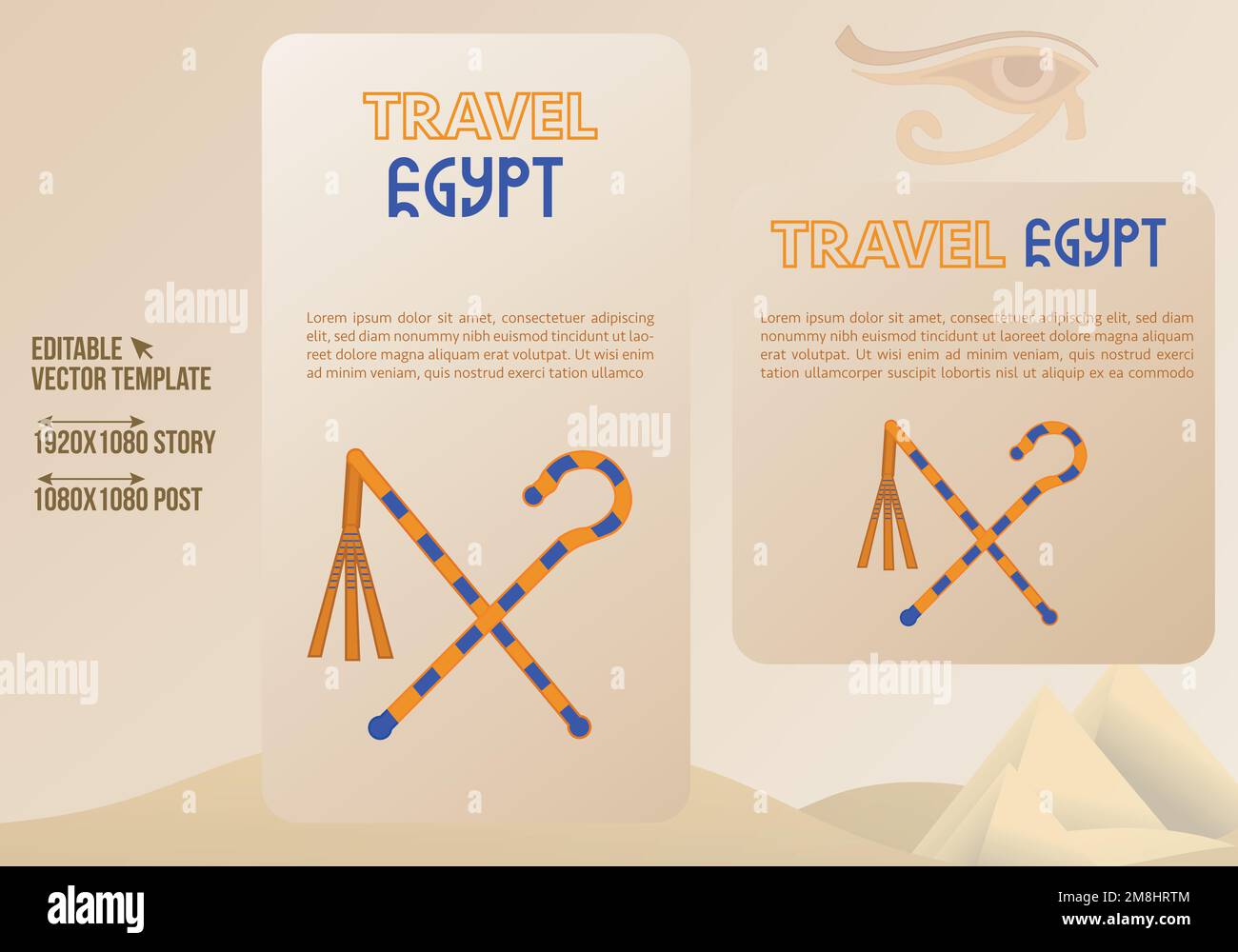 Social media post design for trip to Egypt. Story and post sharing ...