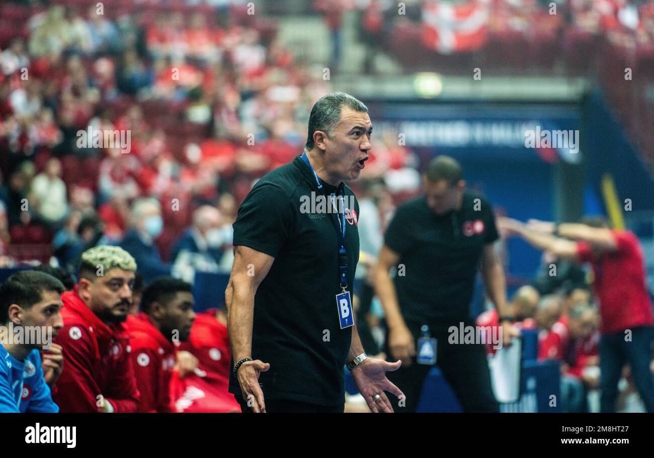 Malmo, Sweden. 13th Jan, 2023. Head coach Patrick Casal Jamy of Tunisia ...