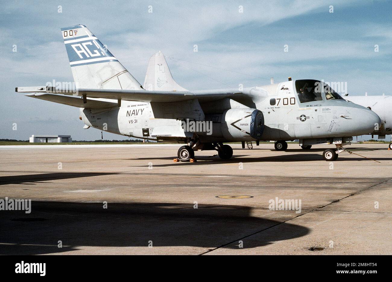 A right front view of an S-3B Viking aircraft of Antisubmarine Squadron ...