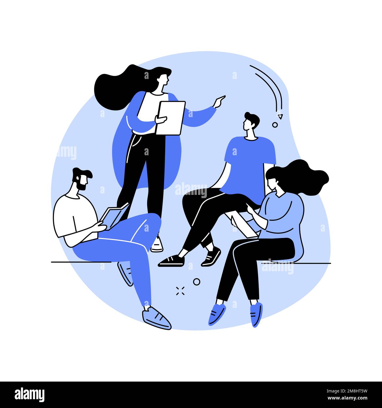 Asking a question isolated cartoon vector illustrations. Young boy ...