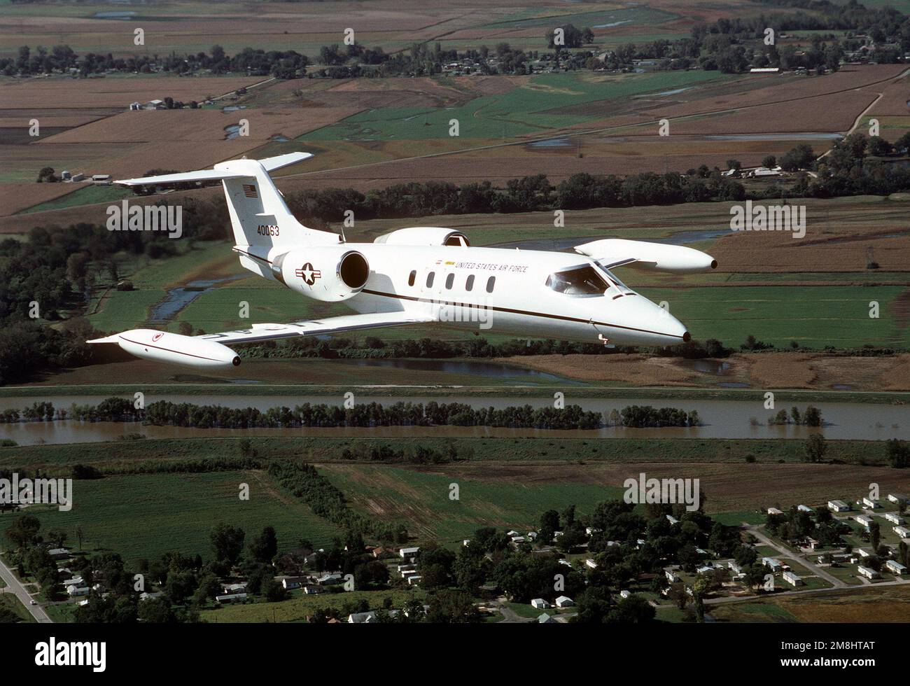 A three quarter front view of a Lear Jet-built C-21A from the 375th ...