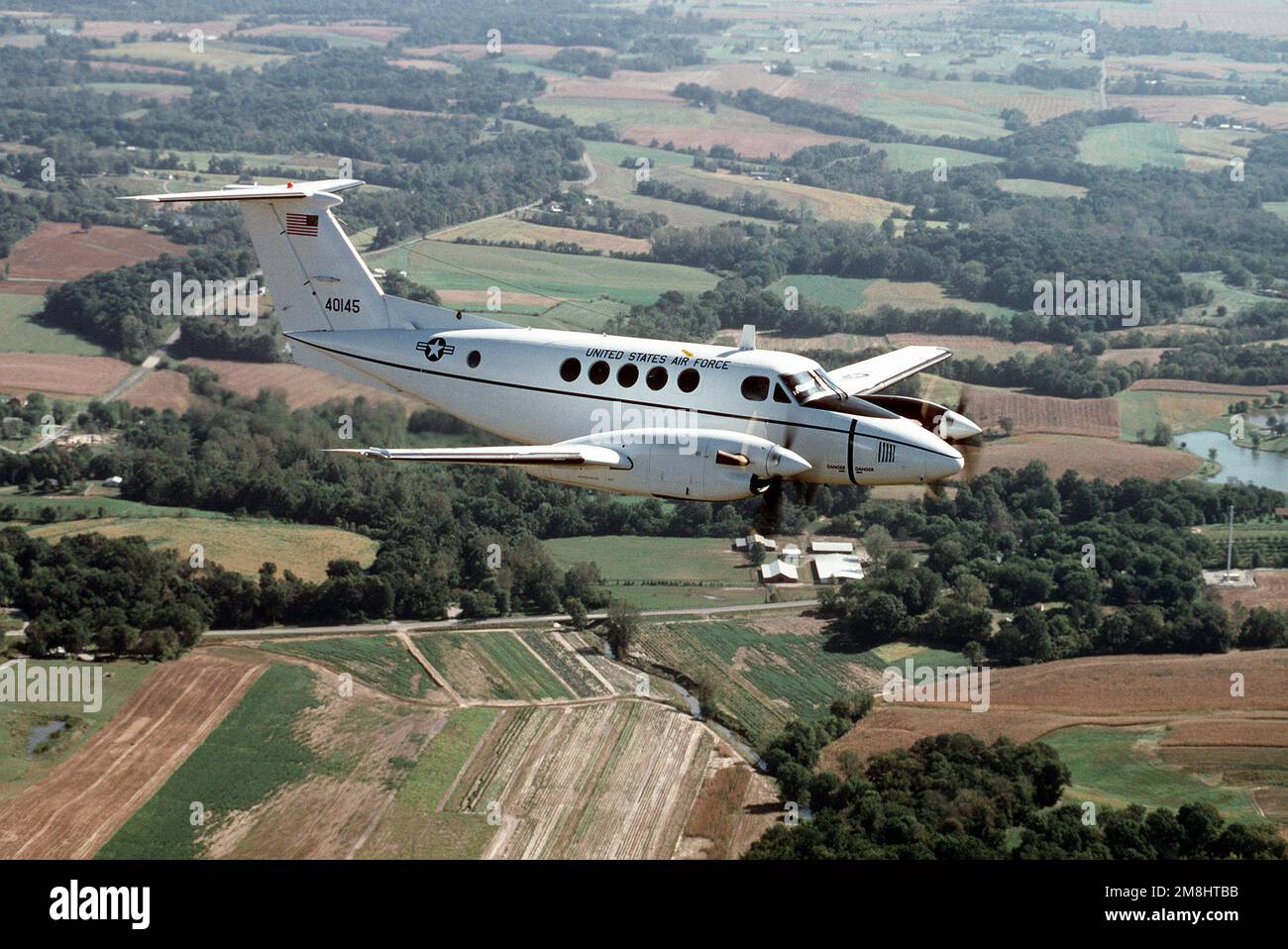 A side view of a Beech Aircraft-built C-12F aircraft from the 375th ...