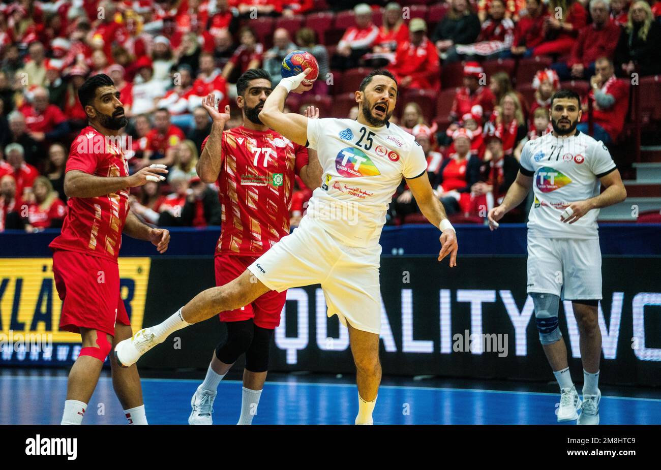 Malmo, Sweden. 13th Jan, 2023. Abdelhak Ben Salah (25) of Tunisia seen ...